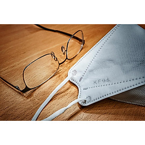 HINCINK KF94 Face Masks, 30 Pack Individually Wrapped, 4-Ply Breathable & Comfortable Safety Mask, Black Protective Cup Dust Masks Unisex Outdoor Safety Protection for Adult (30, White)