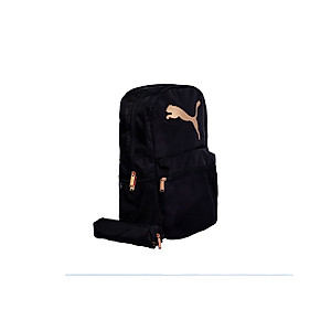 PUMA Evercat Rhythm Backpack & Pencil Case Black Rose Gold One Size