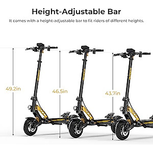 Ausom Leopard Electric Scooter Adults, 1000W Motor, 45 Miles Range & 30 MPH Foldable Commute Sport E-Scooter w/10‘’ Off Road Tires, Removable Seat, Dual Disk Brakes & Suspension