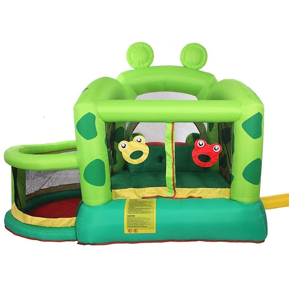 Bouncy Castle, Inflatable Castle, Frog Inflatable Bouncer, Activity Air Trampoline House with Slide and Blower, Outdoor Family Playground Garden Kid Toys Gift