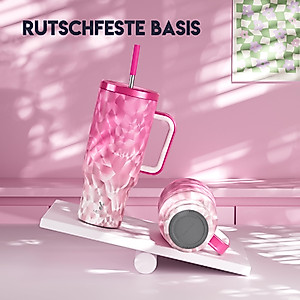 Meoky 40oz Tumbler with Handle for Women: 100% Leakproof Stainless Steel Insulated Tumbler with Lid and Straw for Car Travel Home - Fashion Enthusiasts, Candy