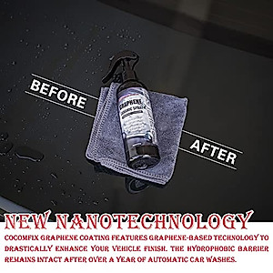 cocomfix Graphene Ceramic Coating Spray Kit, Ceramic Coating for Cars, Repels Road Grime, Adds Extreme Gloss, Shine & Protection. QUICK & EASY Application. Lasts for Over A Year. (10 oz)
