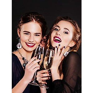 Tatuo 2 Pairs of Disco Ball Earrings 60's or 70's Silver Disco Ball Earrings for Women