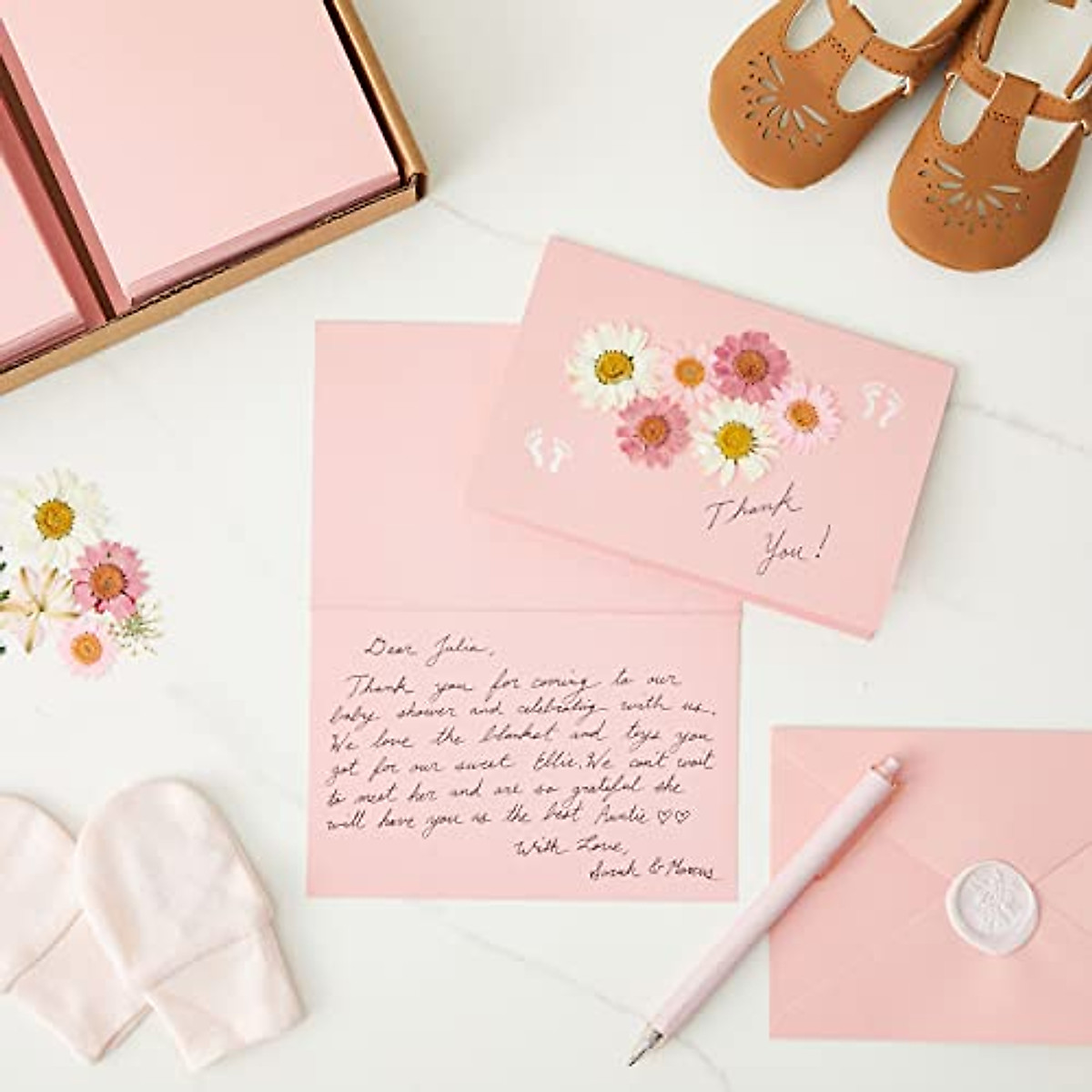 48 Pack Pink Blank Cards and Envelopes, 4x6 Printable Greeting Cards for Baby Showers, Thank You Notes, Wedding Invitations, Birthdays