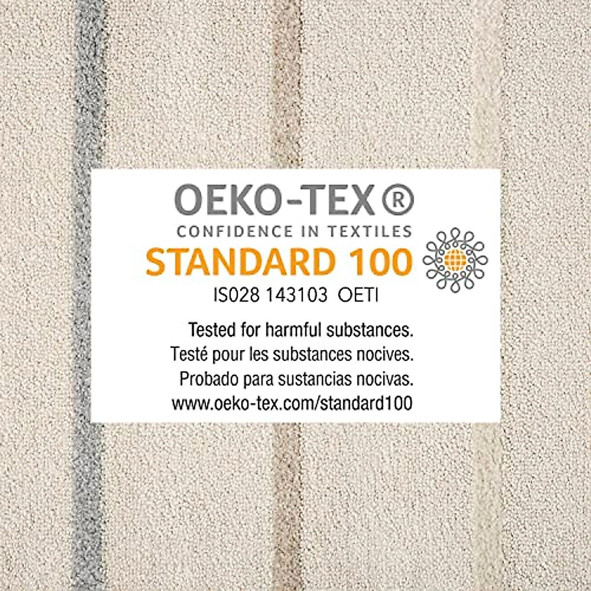 Lillian Lillian August Crescent Aris Modern Striped Area Rug, Beige/Grey/Blue, 5'2"x7'2"