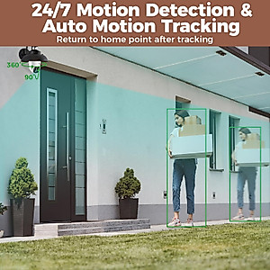 xmartO Light Bulb Security Camera Wireless Outdoor with Dual-Lens 10X ZOOM, AI Auto Tracking Pan/Tilt/Zoom, 24/7 Auto-Follow Monitor, Fits in E27 Light Socket
