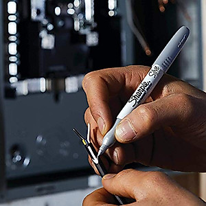 Sharpie Metallic Permanent Markers, Fine Point, Silver, 12 Count, 2 Pack