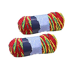 2 Skeins Luxury DIY Red Yellow Green Velvet Knitting Yarn Crochet Afghans Blanket Chenille Yarn Fluffy Chenille Yarn Knit Winter Scarf Sweater Yarn One Skein 175gram