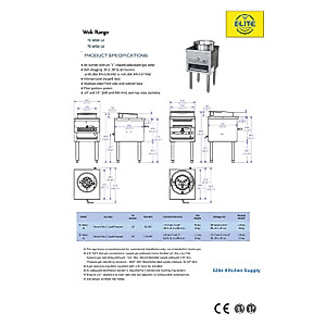Commercial Chinese Wok Range, Propane LP, ETL NSF 18" 1 Hole Restaurant Stir Fry CP-WOK