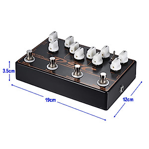 Moskyaudio DTC Multieffects Processor Multi-functional Pedal with Distortion Overdrive Loop Delay Effects in 1 Unit