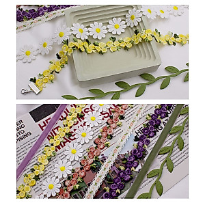 Palotay 8PCS Colorful Velvet Choker Necklace Set for Women Daisy Gothic Lace Collar Classic Flower Choker Gifts-flower