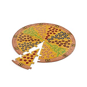 Abiliad 1-20 Double Sided Counting Pizza Puzzle - 7" Slices - 20 Piece Puzzle Teaches Counting 1-20, Number Recognition, and Motor Skills - Montessori Math Counting Puzzle