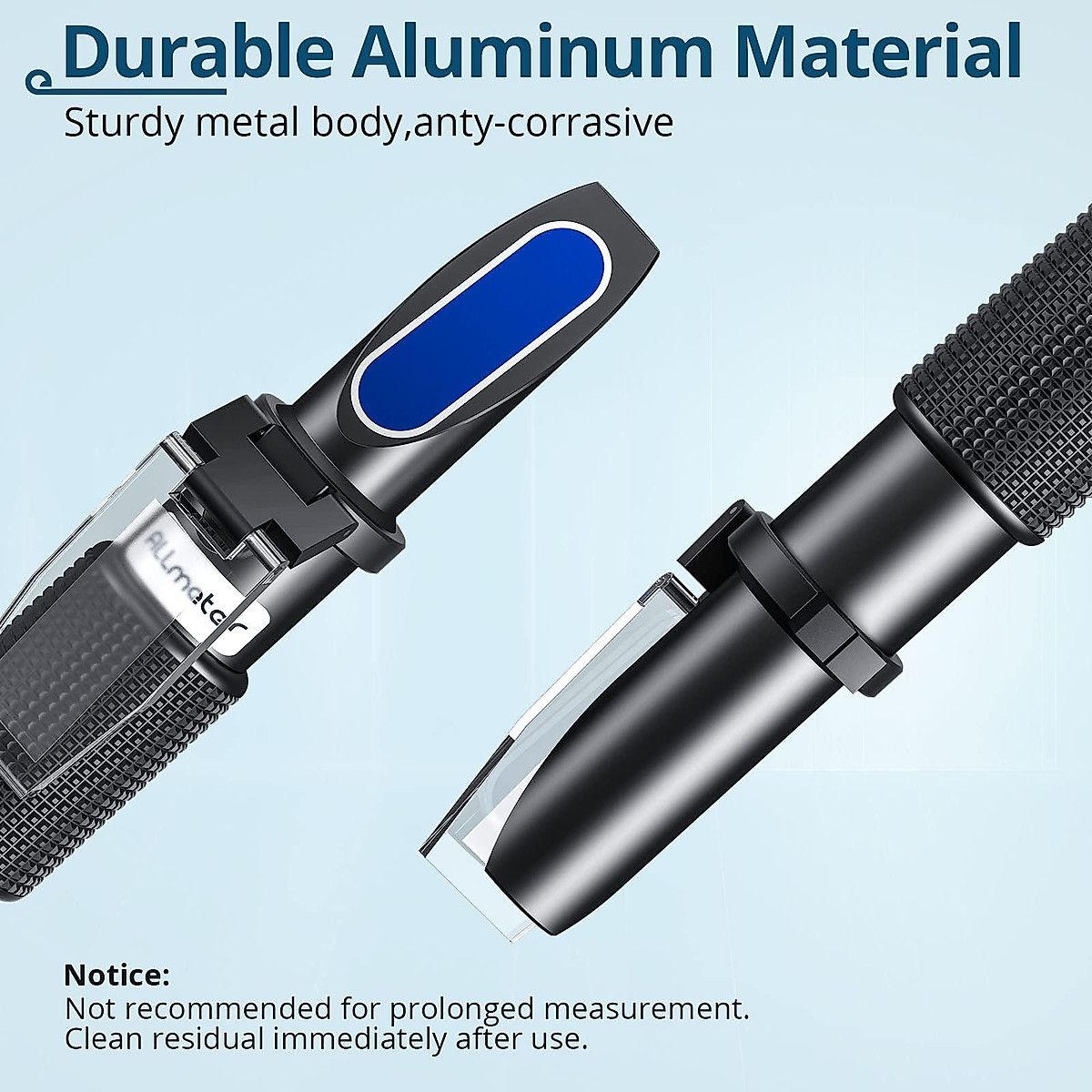 ALLmeter Brix Refractometer with ATC Dual Scale Specific Gravity 1.000-1.130 and Brix 0-32% Digital Handheld Homebrewing Tool for Beer and Wine Makers Homebrew Brix Meter Fruit Sugar Content