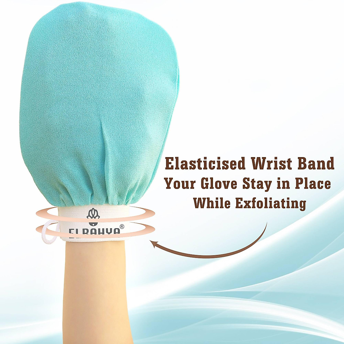 Elbahya Exfoliating Mitt Body Kessa Hammam - Body Tool Remover of Dead & Dry Skin or Keratosis Pilaris, Made of 100% Viscose Fiber (Red Pack of 1)