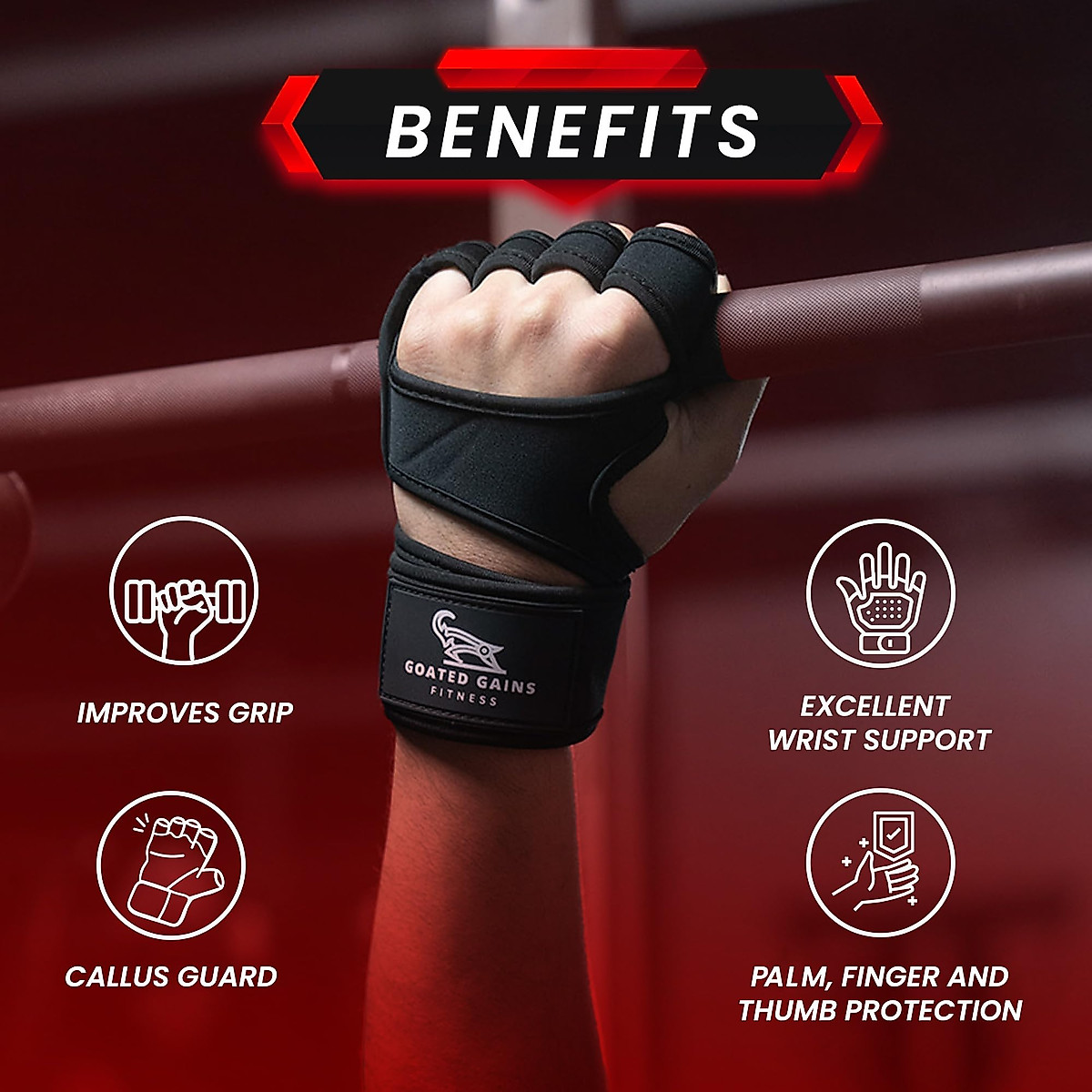 Goated Gains Weight Lifting Gloves (X-Large)