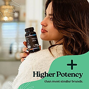 NABUU Biotin with Organic Coconut Oil - Supports Healthy Hair, Skin & Nails - Vitamin Supplement Promoting Hair Growth for Women & Men - Vegan, Organic & Gluten-Free - (2 Pack, 120 Capsules)