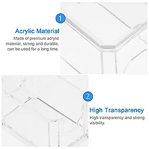 Housoutil Tea Organizer 2pcs Acrylic Tea Bag Boxes Reusable Tea Bag Organizer Square Coffee Bag Box Packets Small Items Sundries Containers for Kitchen Cabinets Countertops Pantry Transparent