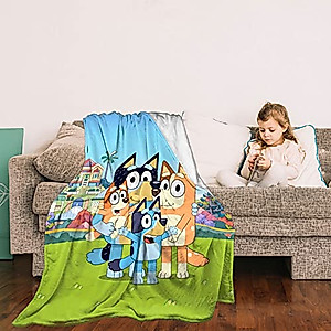 ORGANISET | 50"x 40" | Blanket for kids, Toddler Blankets for Boys and Girls, Kids Blankets Cartoon, Bluey Toddler Bedding, Bluey blanket, Boy Blankets, Throw Blanket Flannel for Bed Couch living Room