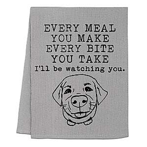 Original Dish Towel, Every Meal You Make, Every Bite You Take, I'll Be Watching You, Flour Sack Kitchen Towel, Sweet Housewarming Gift, Farmhouse Kitchen Decor, White or Gray (Gray)