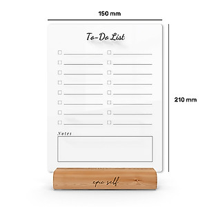 Epic Self Help – Acrylic To-Do List – Laser Cut Calendar for Organization & Focus – Clear Wipe Clean Dry-Erase Board – Desk Planner Stand – Minimalist Design for Office or Bedroom – Productivity Tool