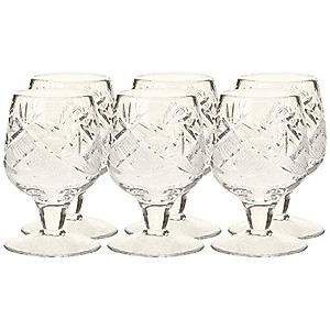 Neman Crystal WG5290, 1.5 Oz Crystal Shot Glasses, Hand Made Tequila/Vodka Shot Glasses, Unique Goblet Shot Glass Set of 6