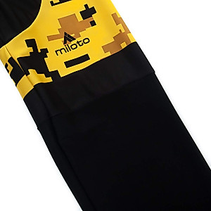 Uriah Men's Cycling Jersey and Pants Sets Long Sleeve Reflective Yellow Gold Size 5XL(CN)