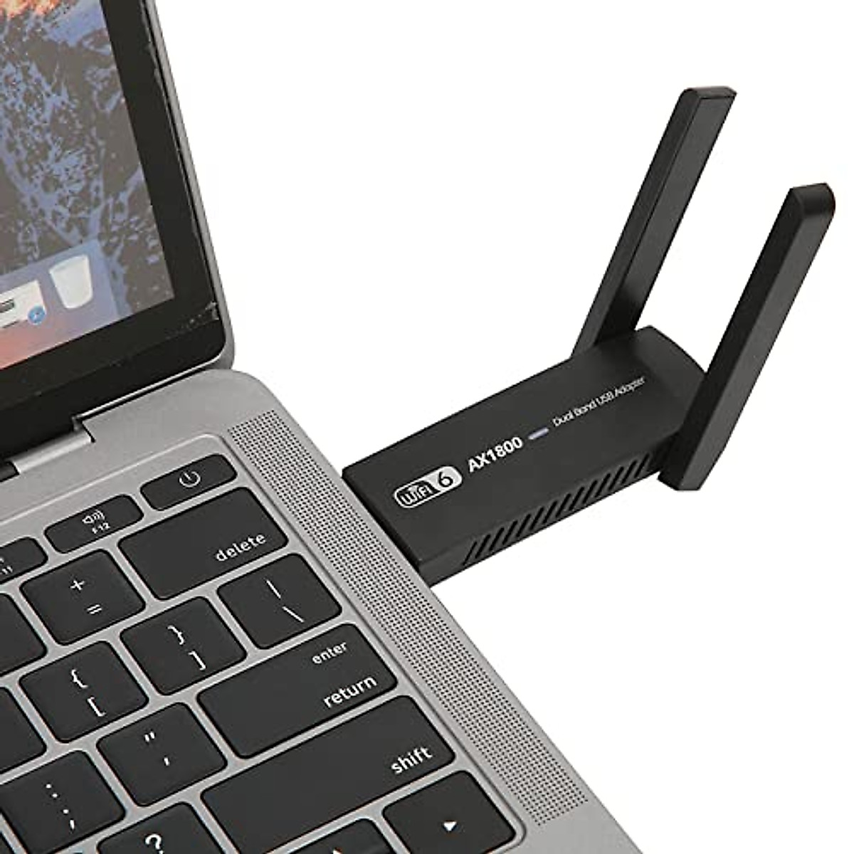 Asixxsix USB WiFi 6 Adapter, USB 3.0 WiFi Dongle Dual Band 5Ghz/2.4Ghz igh Gain Dual Antennas Wireless Network Adapter Plug and Play USB Network Card for PC Desktop Laptop Windows 7/10/11