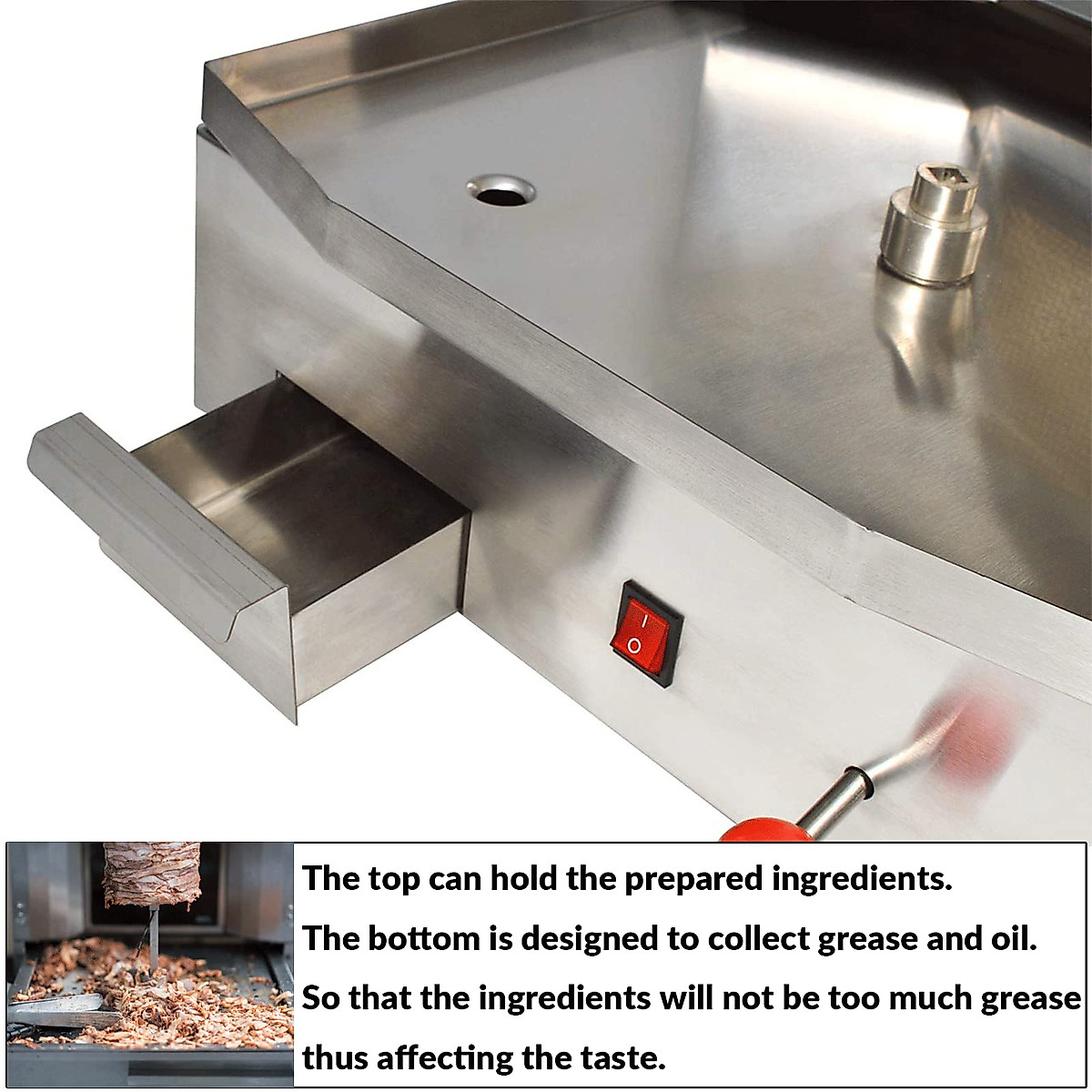 Li Zhen 3 Burners Shawarma Machine Commercial Chicken Shawarma Machine Gyro Grill Rotating Kebab Machine for Commercial Kitchen Use, Silver,41.9 lbs.