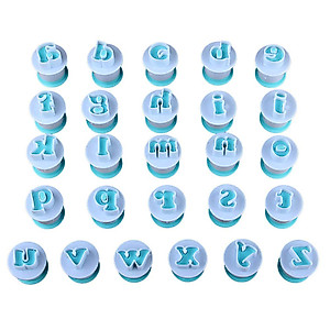 26pcs Letters Cookie Cutter Set- Cookie Stamps Press for Baking Fondant Cake Biscuit Mold DIY Cookie Decorating Supplies