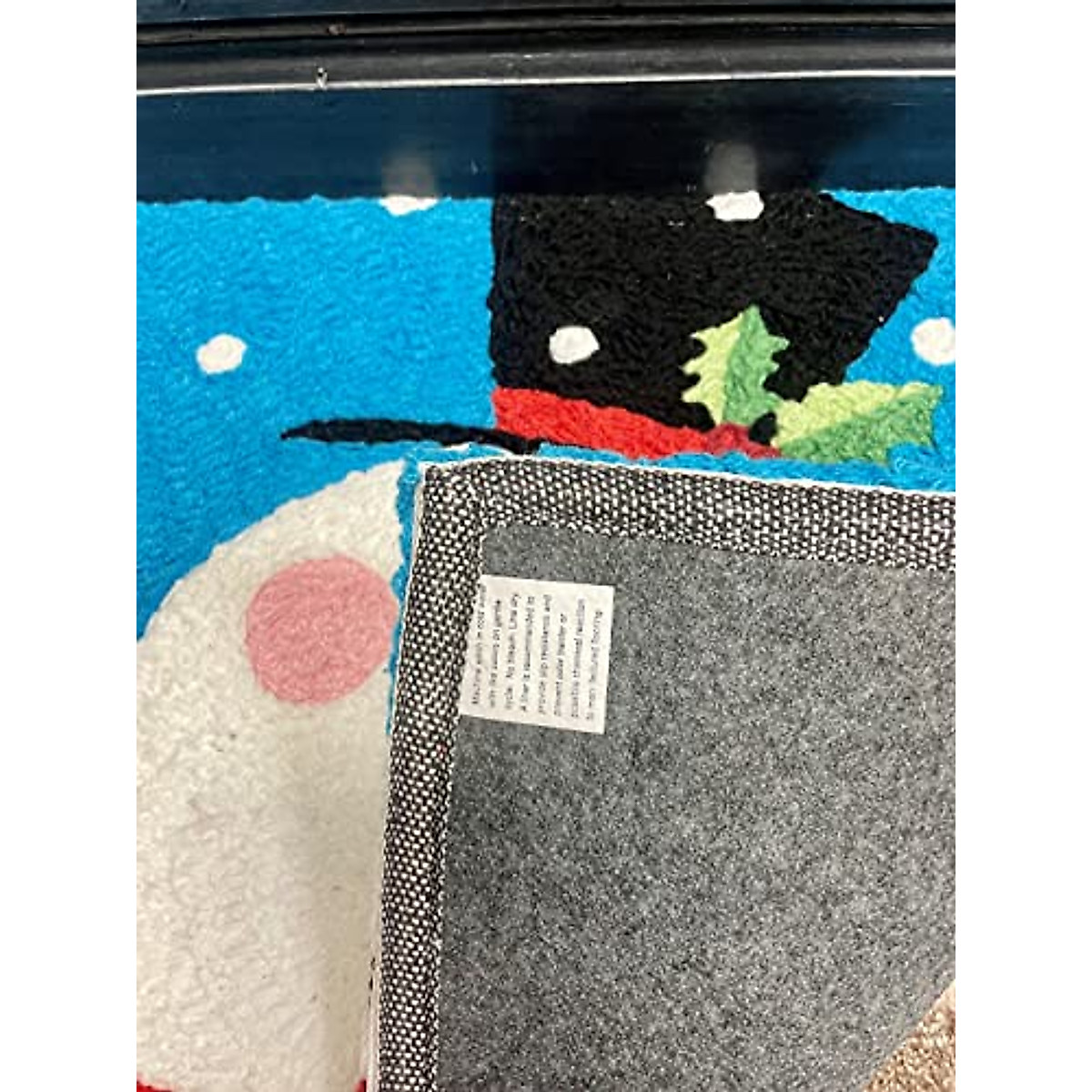 Holly Jolly Snowman Holiday Machine Washable 20" x 30" Jellybean Accent Rug