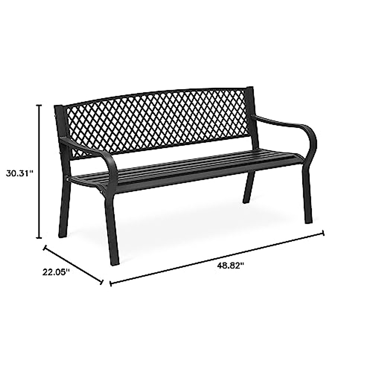 Outogether Steel Bench Sturdy Frame for Outdoor Patio Park Yard Porch Work Entryway Garden (Grey)