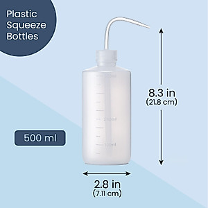 Bright Creations Clear Plastic Squeeze Bottles with Angle Bent Tip - 16 oz Squirt Bottles for Liquids, 3 Pack