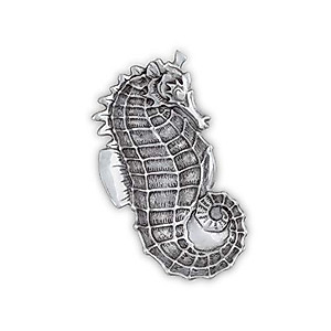 Arthur Court Aluminum Sea Horse Vanity Tray, Desktop Storage Organizer, Catchall, Valet Tray, Nightstand or Dresser or Nut Dish Food Safe Hand Polished 8 inch x 4.5 inch