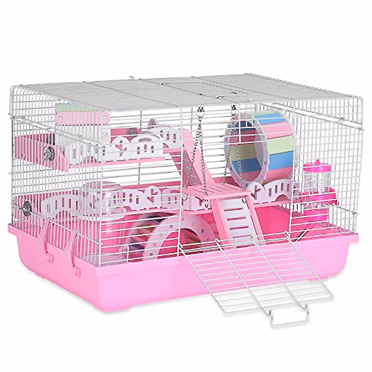 Large Hamster Cage and Habitat, Small Animals Cage with Various Accessories for Syrian Hamster, Dwarf Hamster, Gerbil