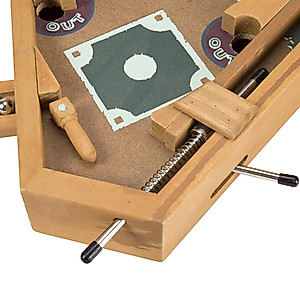 Hey! Play! Baseball Pinball Tabletop Skill Game - Classic Miniature Wooden Retro Sports Arcade Desktop Toy for Adult Collectors and Children, NULL, 13 x 12.25 x 8"