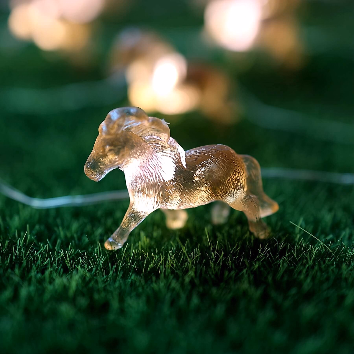 JASHIKA Horse Fairy String Lights Cute Pony Decorative Lights 20 Leds Night Light 8.5ft Battery Operated with Remote for Bedroom Farmhouse Home Holiday Thanksgiving Decoration