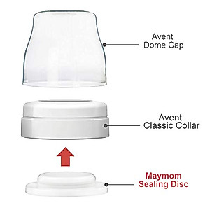 Maymom Write & Reuse Baby Bottle Labels for Daycare/Sealing Disc Compatible with Philips Classic Bottles, Maymom Screw Ring.