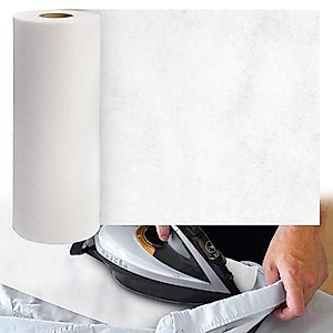 Ucandy Woven Cotton Iron-On Fusible Interfacing, 11.6" x 30yd Medium Weight Single Sided Interfacing Fabric Iron on Interfacing for T-Shirt Blouses DIY Crafts Supplies (White-Heavy Weight)