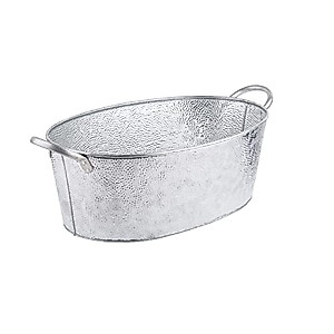 TableCraft Galvanized Collection Oval Beverage Tub, 22.8 x 12.5 x 7.4-Inch