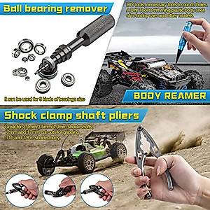 RC Car Tool Kit w/Hex Nut Screwdriver Set, Pliers,Wrench,Stand Full Set RC Repair Tools Compatible with Traxxas Slash Arrma RC Cars Models Drone Helicopter