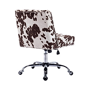 Kmax Home Office Desk Chair, Armless Modern Task Chair for Small Space, Cow