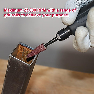 NuoDunco 2 Inch Cartridge Rolls Engine Porting Tool for Die Grinder 48 Pcs (80/100/120/240 Grit) 2-Type Cylinder Head Sanding Cone with 2 Pcs 1/4" Stem Mounting Mandrels