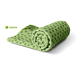 oAtm0eBcl Yoga Mat, Superfine Fiber Non-Slip Yoga Mat Cover Towel Blanket for Home, Gym Sports Fitness Exercise Pad Cushion Green