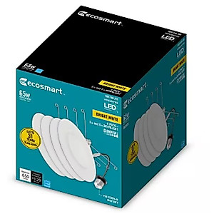 EcoSmart 5/6 in. Bright White Integrated LED Recessed Trim (4-Pack), NB01cA10FR1-309