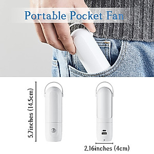 Favoriwere Handheld Mini Fan 3 in 1 Portable Face Fan 3 Speeds with Strong Wind USB Rechargeable for 30 Hours Working Personal Fan with Power Bank and Flashlight Suitable for Outdoor and Indoor White