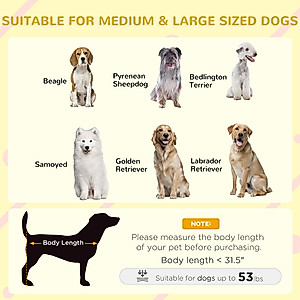 PawHut Wooden Dog House Outdoor with Porch, Raised Pet Kennel for Medium Large Dogs, with Asphalt Roof, Front Door, Side Windows, Gray