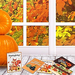 Set of 36 Thanksgiving Greeting Cards with Envelopes, 9 Thanksgiving Designs Note Cards for Thanksgiving, Appreciation