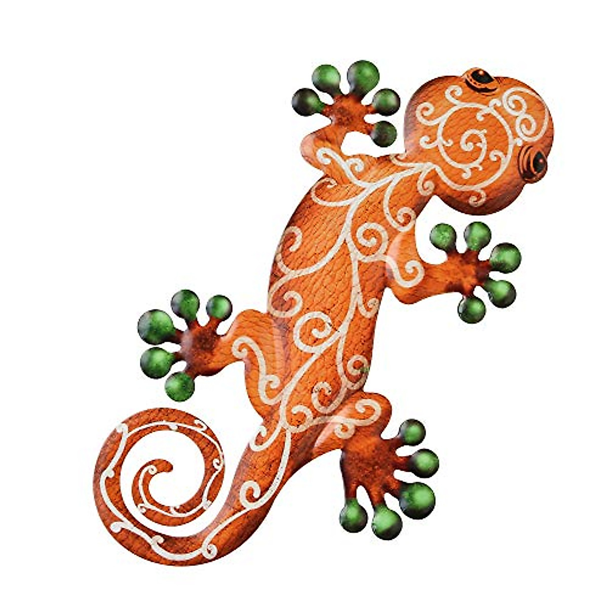 Hanizi 15'' Metal Gecko Wall Decoration, Wall Art Hanging for Bedroom Living Room Office Garden Indoor Outdoor, Set of 2