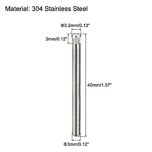 Tool parts 3x40mm 304 Stainless Steel Dowel Pins - 5Pcs Knurled Head Flat End Dowel Pin