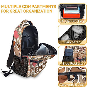 Mercuryelf Personalized Sloth Girls Boys Backpack with Lunch Box Set, 3 in 1 School Travel Backpacks Matching Combo, Cute Brown Bookbag and Pencil Case Bundle